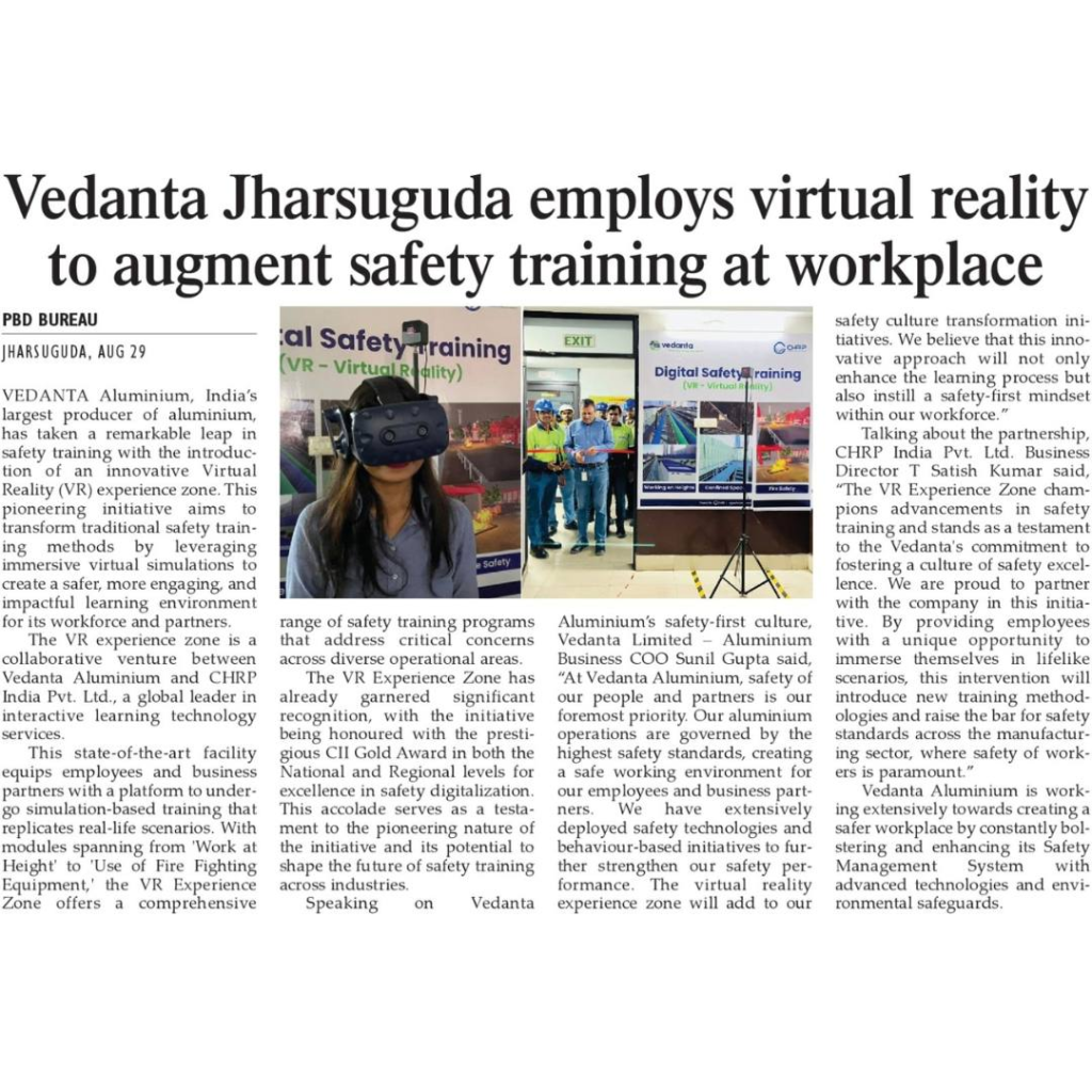 How CHRP-INDIA Enabled Vedanta to Transform Safety Training Using VR ...